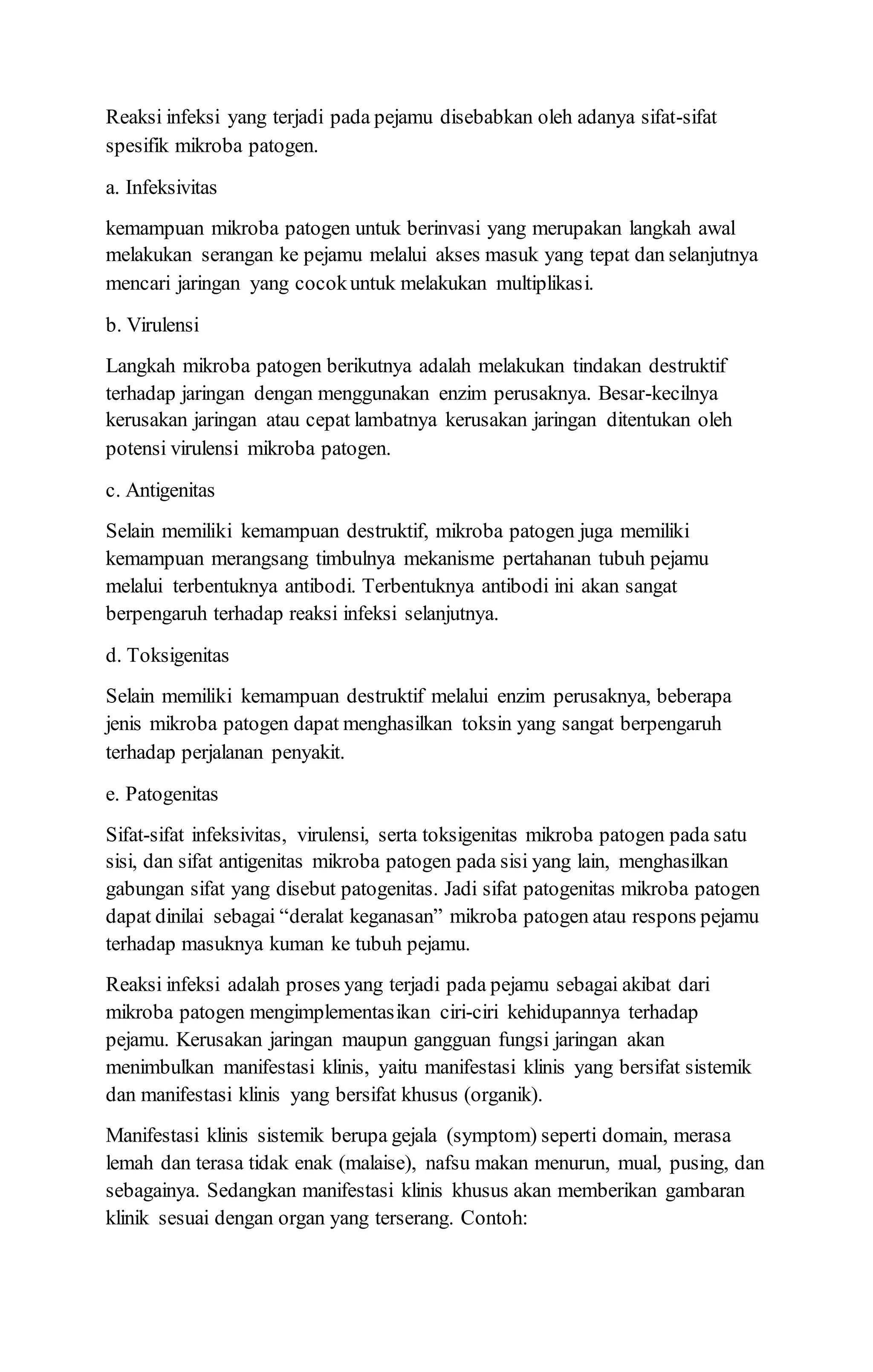 Proses terjadinya infeksi | DOCX