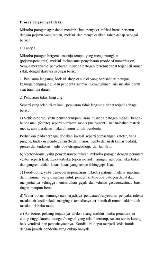 Proses terjadinya infeksi | DOCX