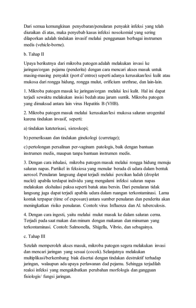 Proses terjadinya infeksi | DOCX
