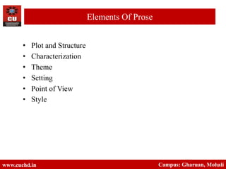 Prose wrinting | PPTX | Poetry | Books and Literature