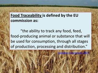 I.T. used in food traceability and food distribution. | PPTX | Internet ...
