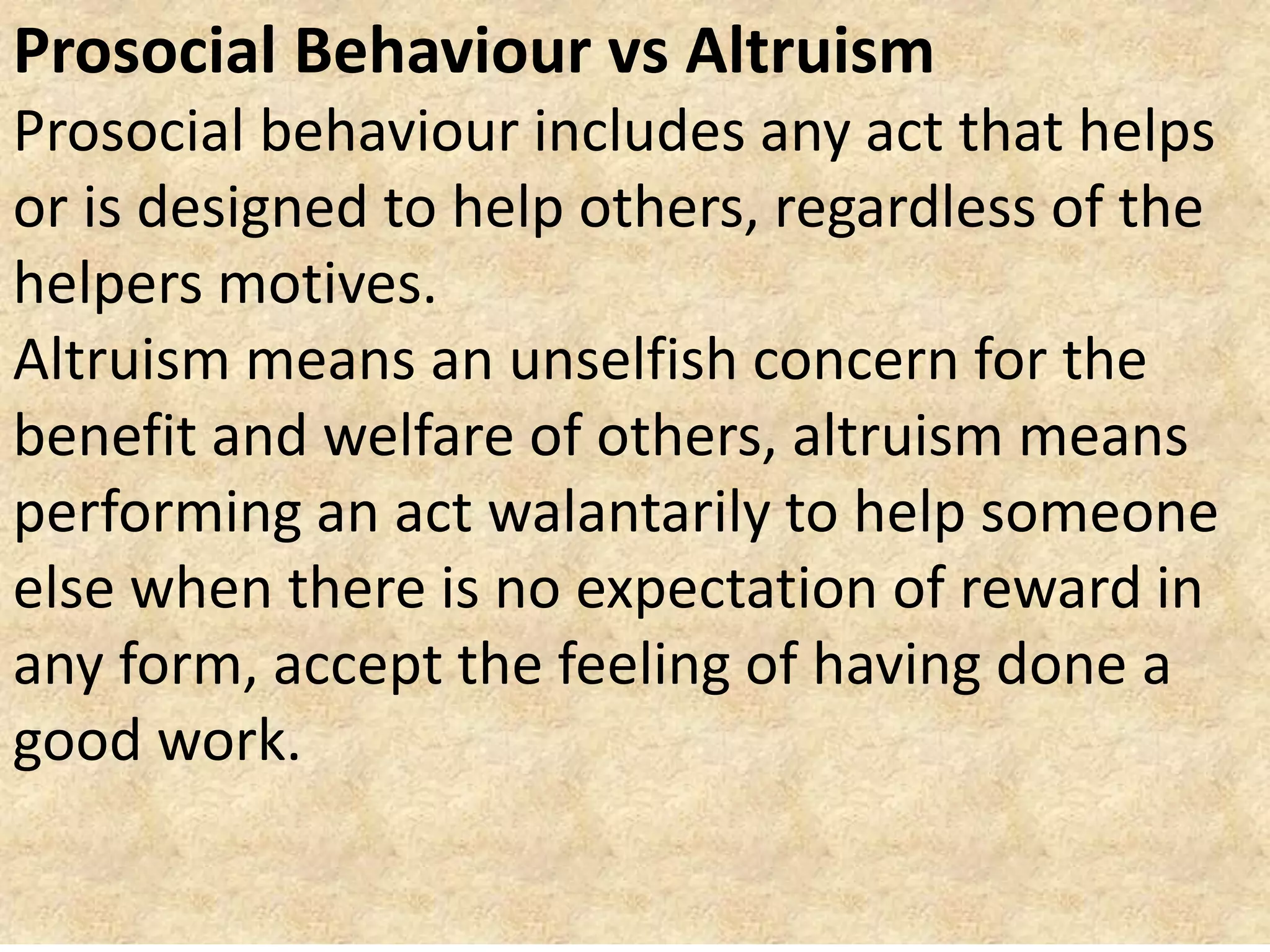 Prosocial behaviour and altruistic Behaviour Determinants | PPTX