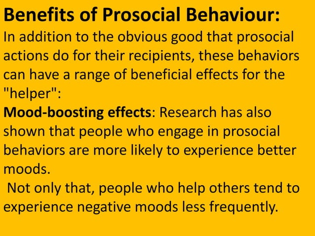 Prosocial behaviour and altruistic Behaviour Determinants | PPT