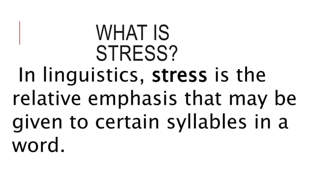 Stress in English | PPTX