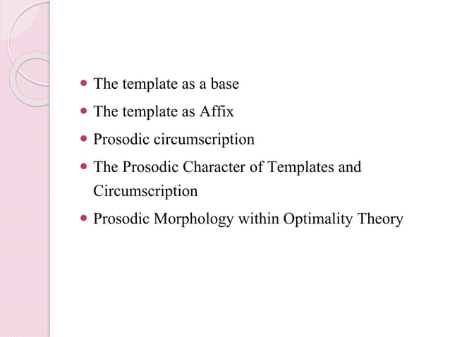 Prosodic Morphology | PPTX