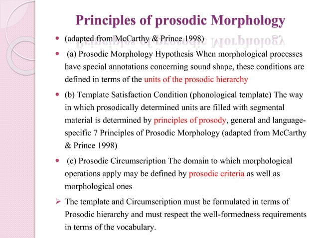 Prosodic Morphology | PPTX