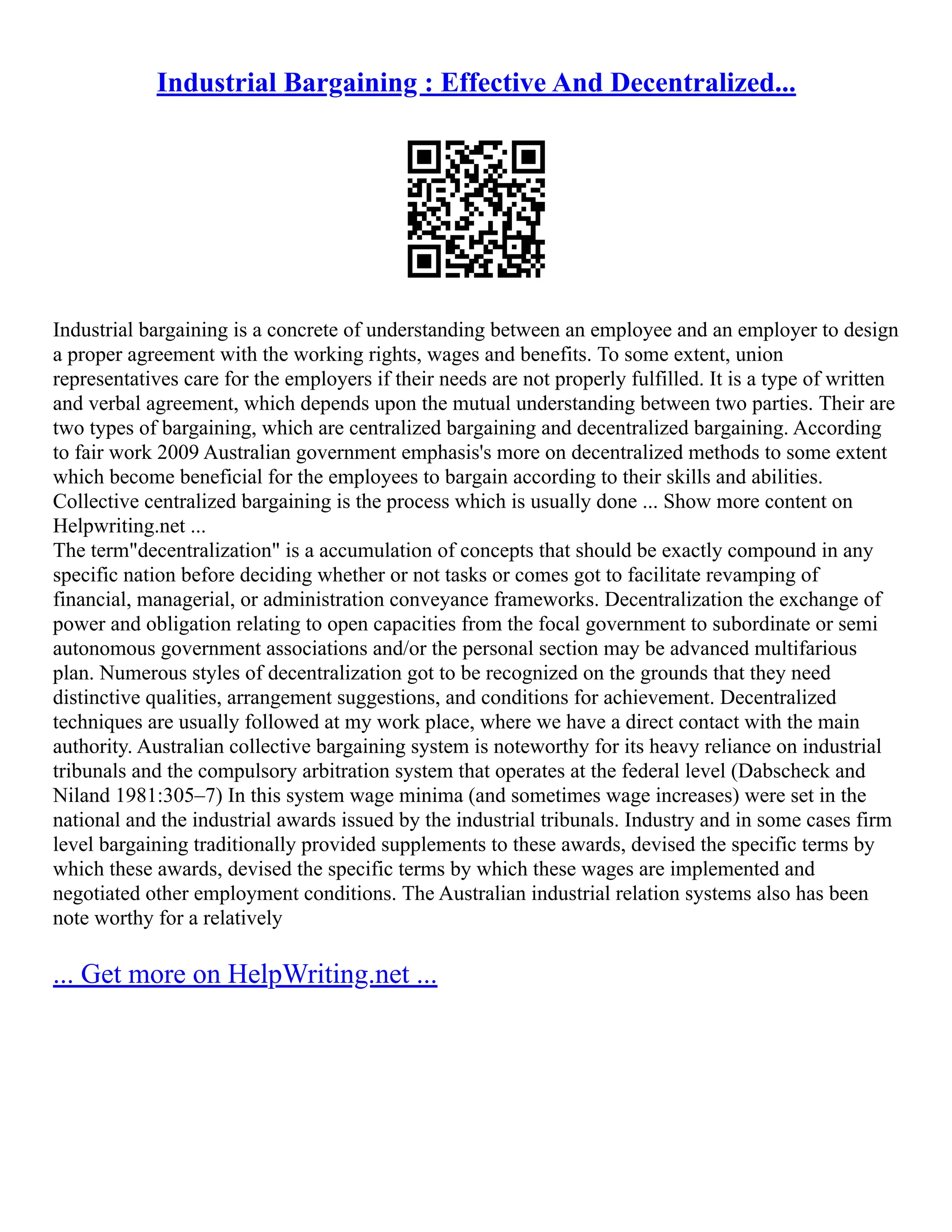 Pros Of Collective Bargaining | PDF