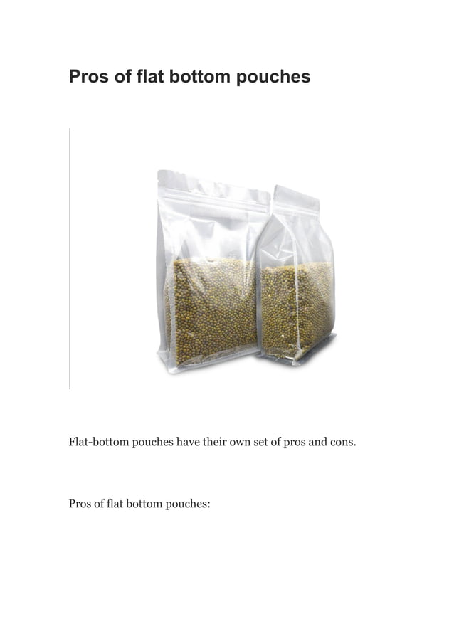 Pros of flat bottom pouches | PDF