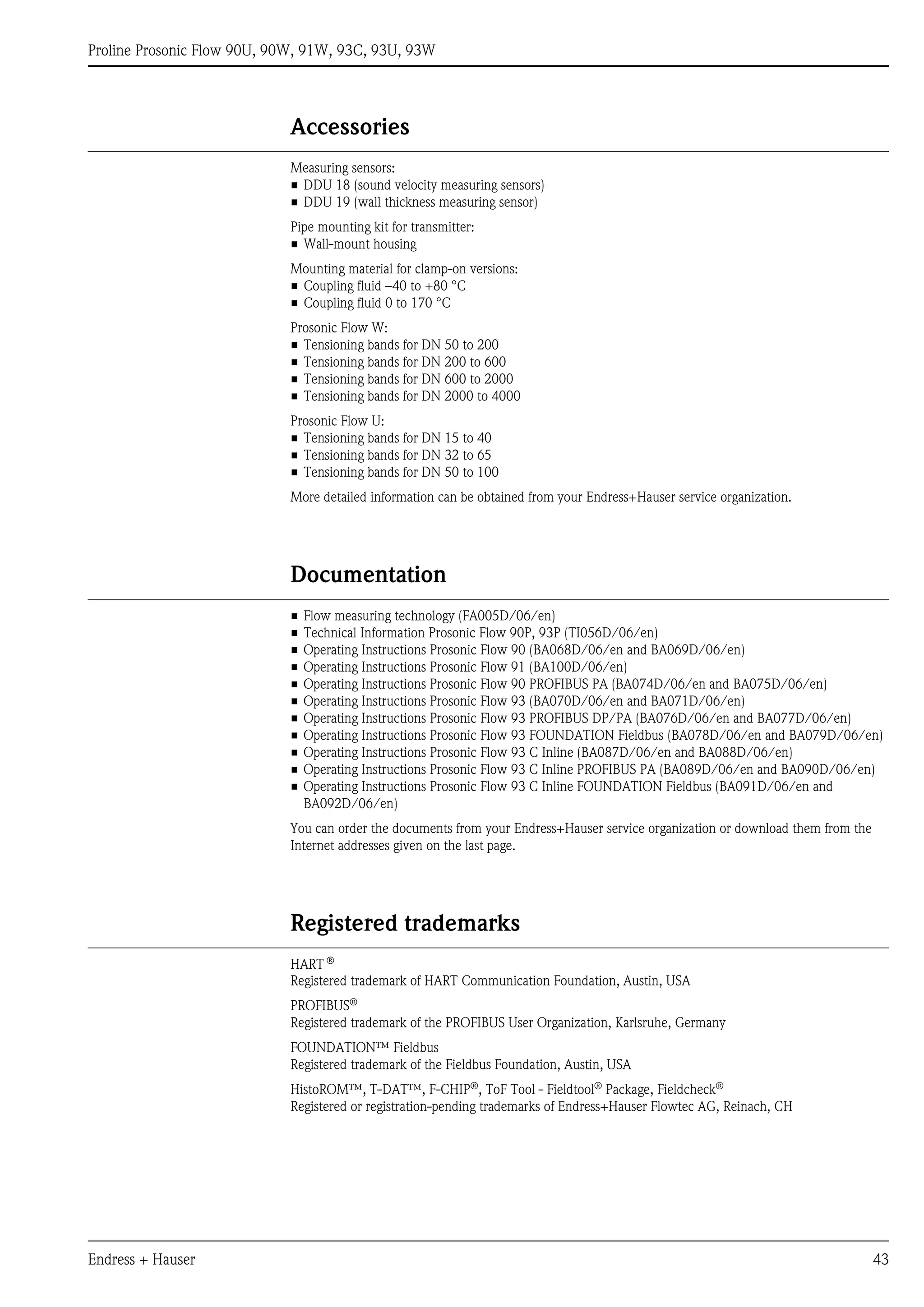 Prosonic flow 91 wa1 clamp on endress+hauser datasheet-ultrasonic ...