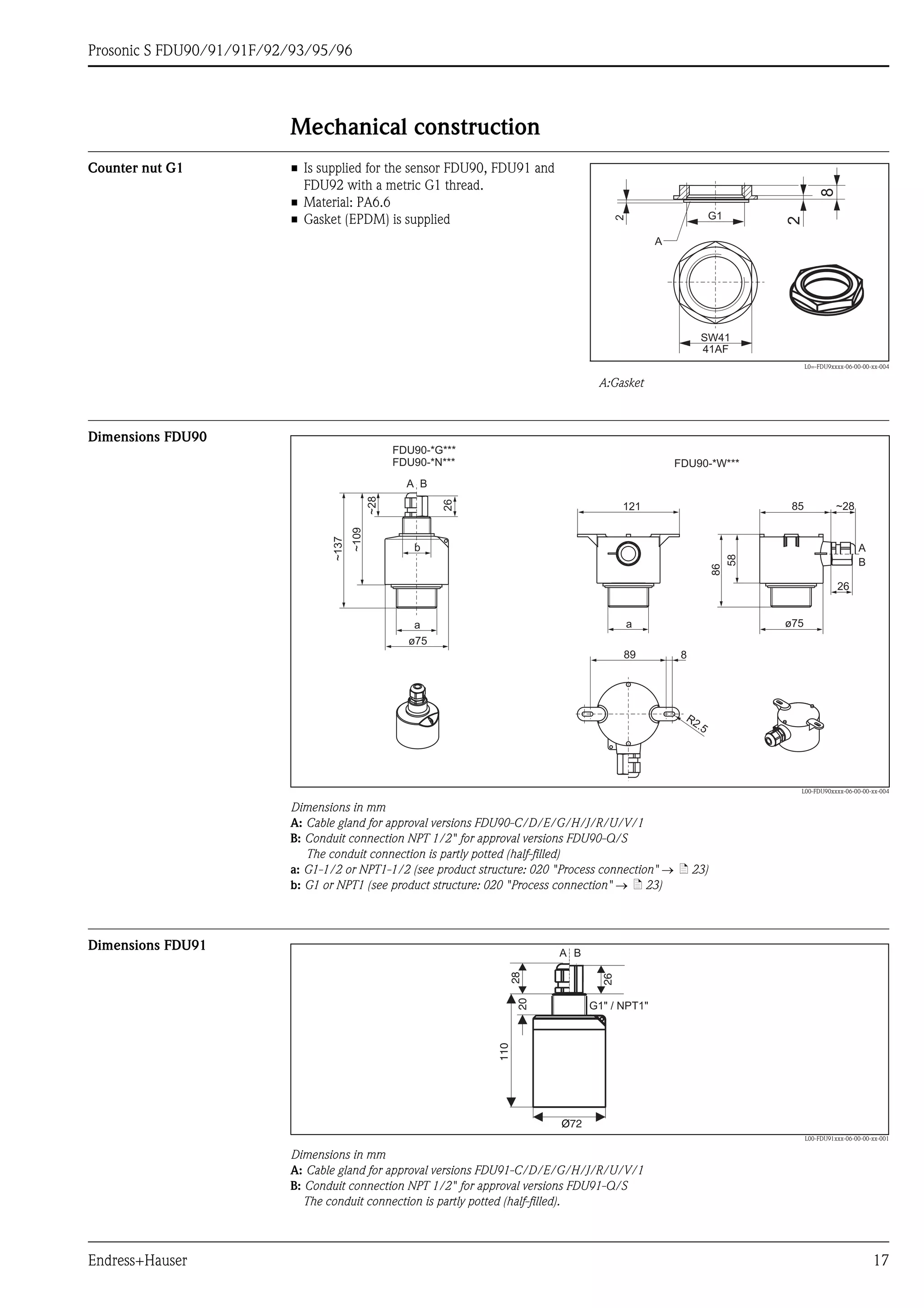 Prosonic s fdu90 endress+hauser datasheet-ultrasonic sensors | PDF