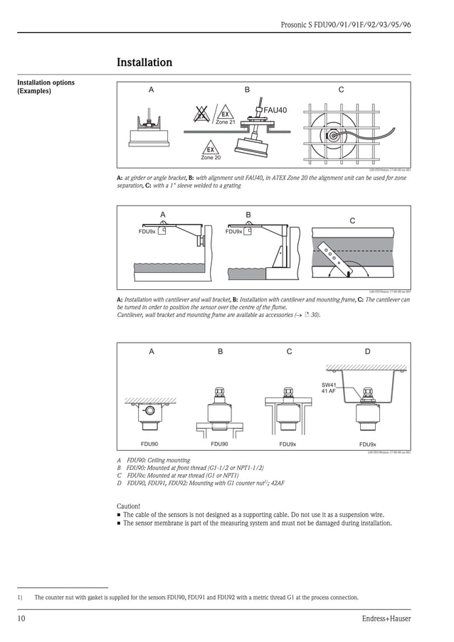 Prosonic s fdu90 endress+hauser datasheet-ultrasonic sensors | PDF ...