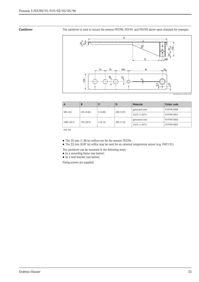 Prosonic s fdu90 endress+hauser datasheet-ultrasonic sensors | PDF ...