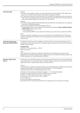 Prosonic s fdu90 endress+hauser datasheet-ultrasonic sensors | PDF ...