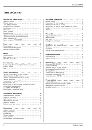 Prosonic s fmu90 endress+hauser datasheet-transmitter in housing | PDF