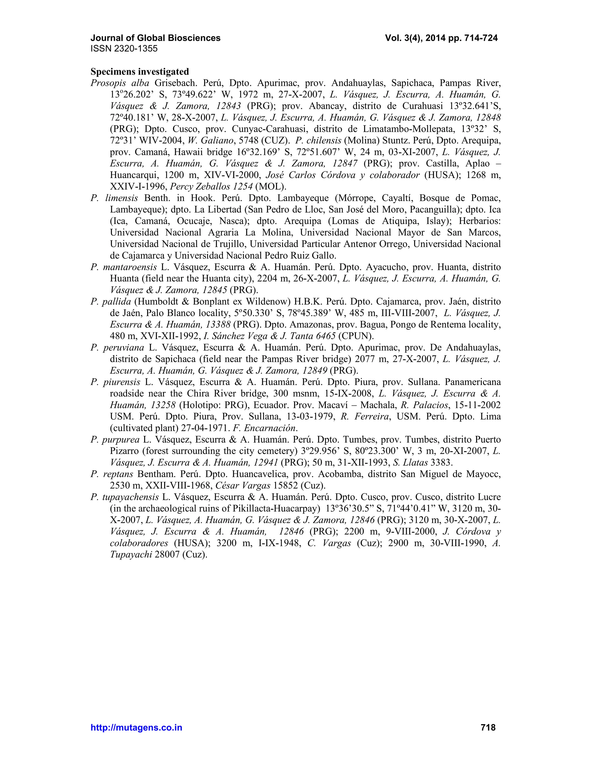 POLLEN MORPHOLOGY OF PERUVIAN PROSOPIS (FABACEAE) | PDF