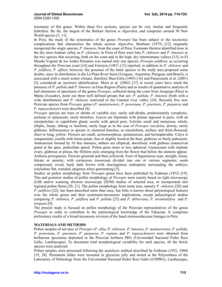 POLLEN MORPHOLOGY OF PERUVIAN PROSOPIS (FABACEAE) | PDF