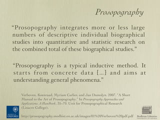 Prosopography—a very brief introduction | PDF