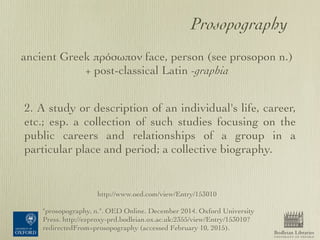 Prosopography—a very brief introduction | PDF