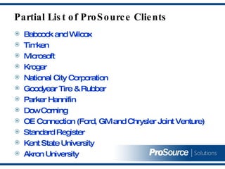 Pro Source Overview Moss 1 09 | PPT