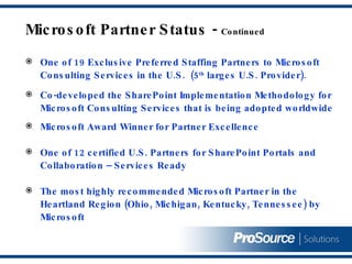 Pro Source Overview Moss 1 09 | PPT