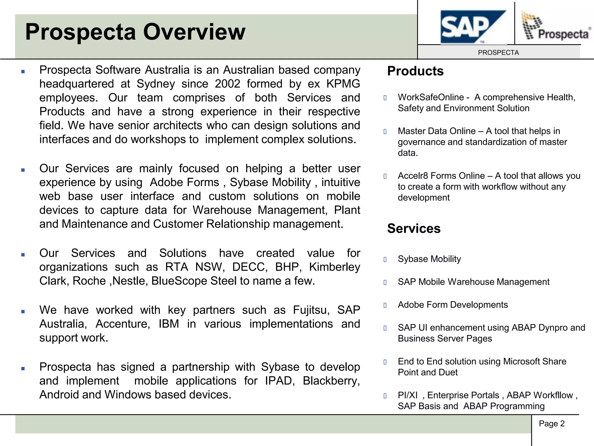 Prospecta Software - An Introduction | PPTX