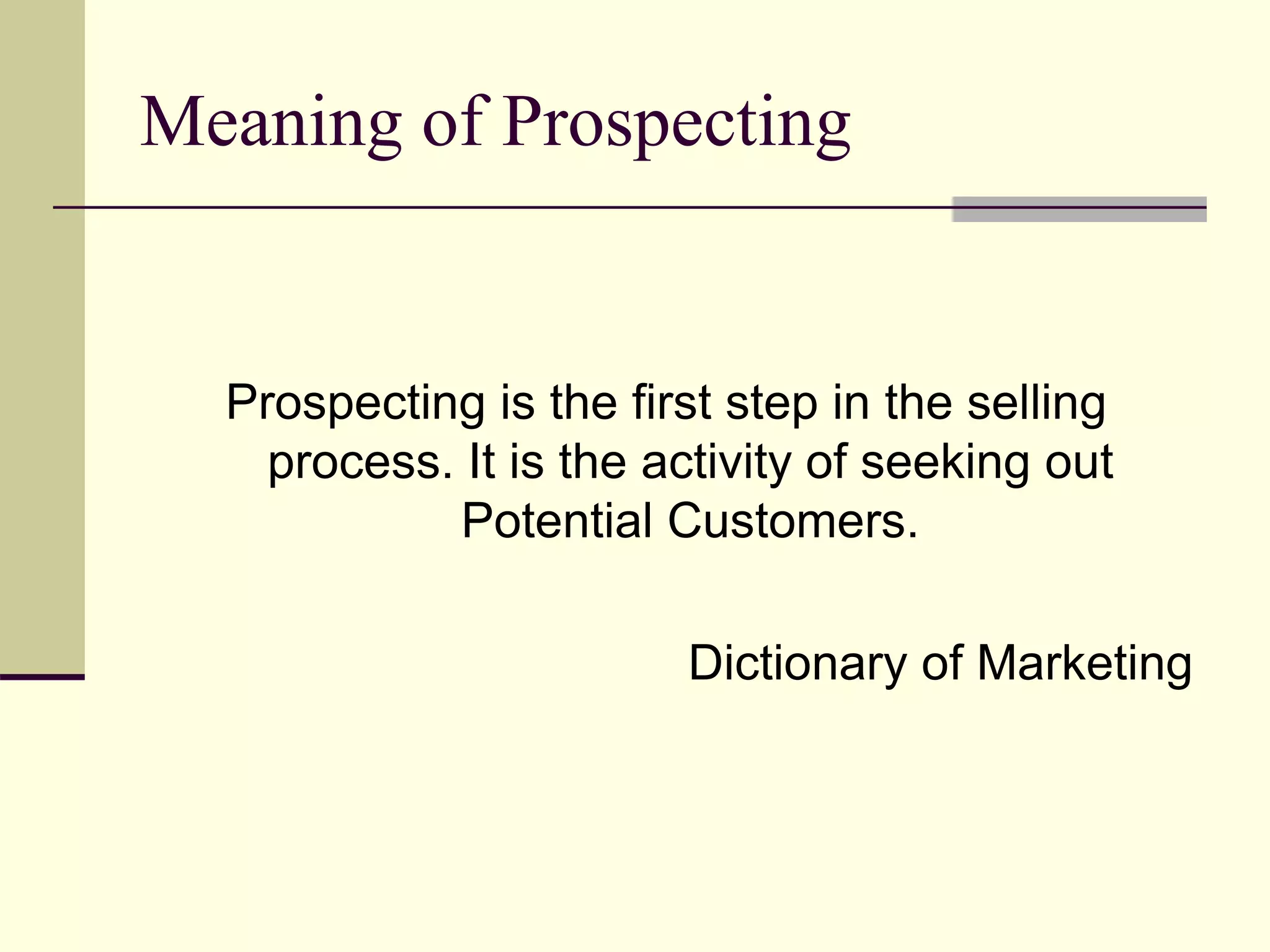 Prospecting | PDF