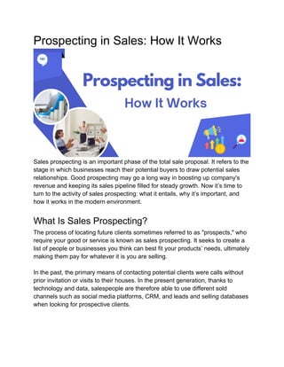 Prospecting in Sales and How It Works.docx
