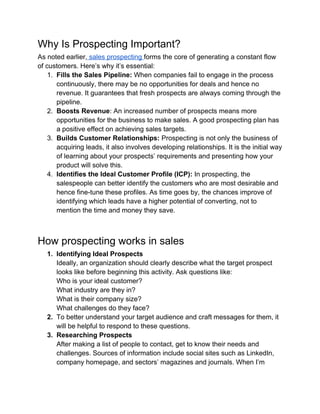 Prospecting in Sales and How It Works.docx