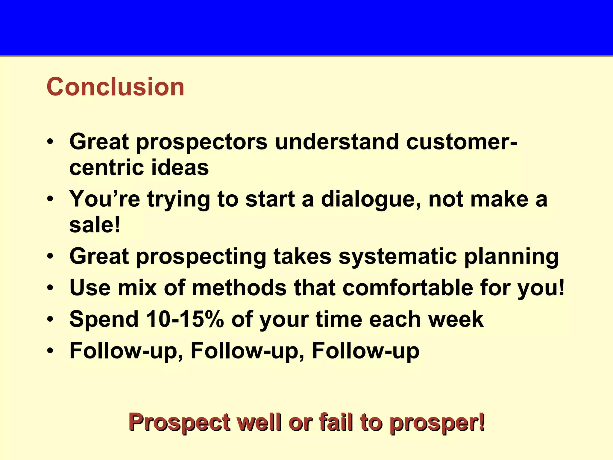 Prospecting Presentation Km | PPT | Sales | Business