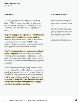 Prospecting to Generate Pipeline | Ralph Barsi + Scale VP | PDF