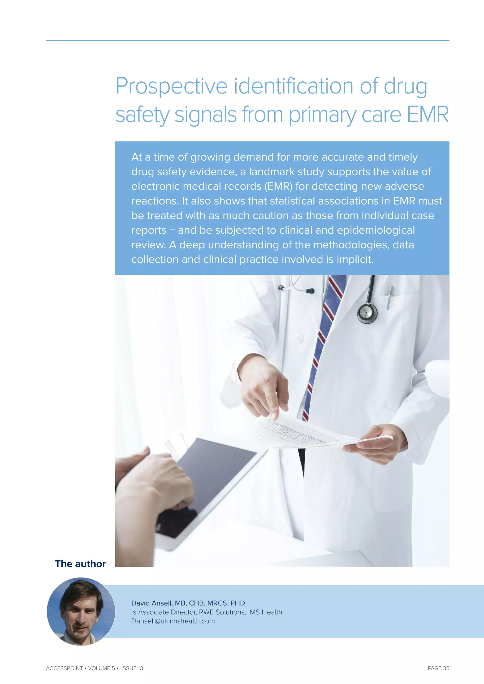 Prospective identification of drug safety signals | PDF