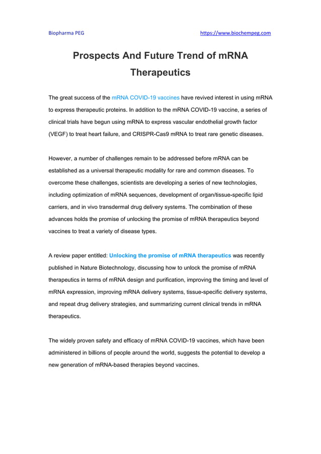 Prospects And Future Trend of mRNA Therapeutics.pdf