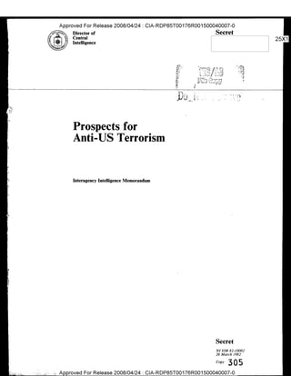 Prospects for Anti-US Terrorism - CIA DOC | PDF