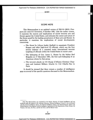 Prospects for Anti-US Terrorism - CIA DOC | PDF