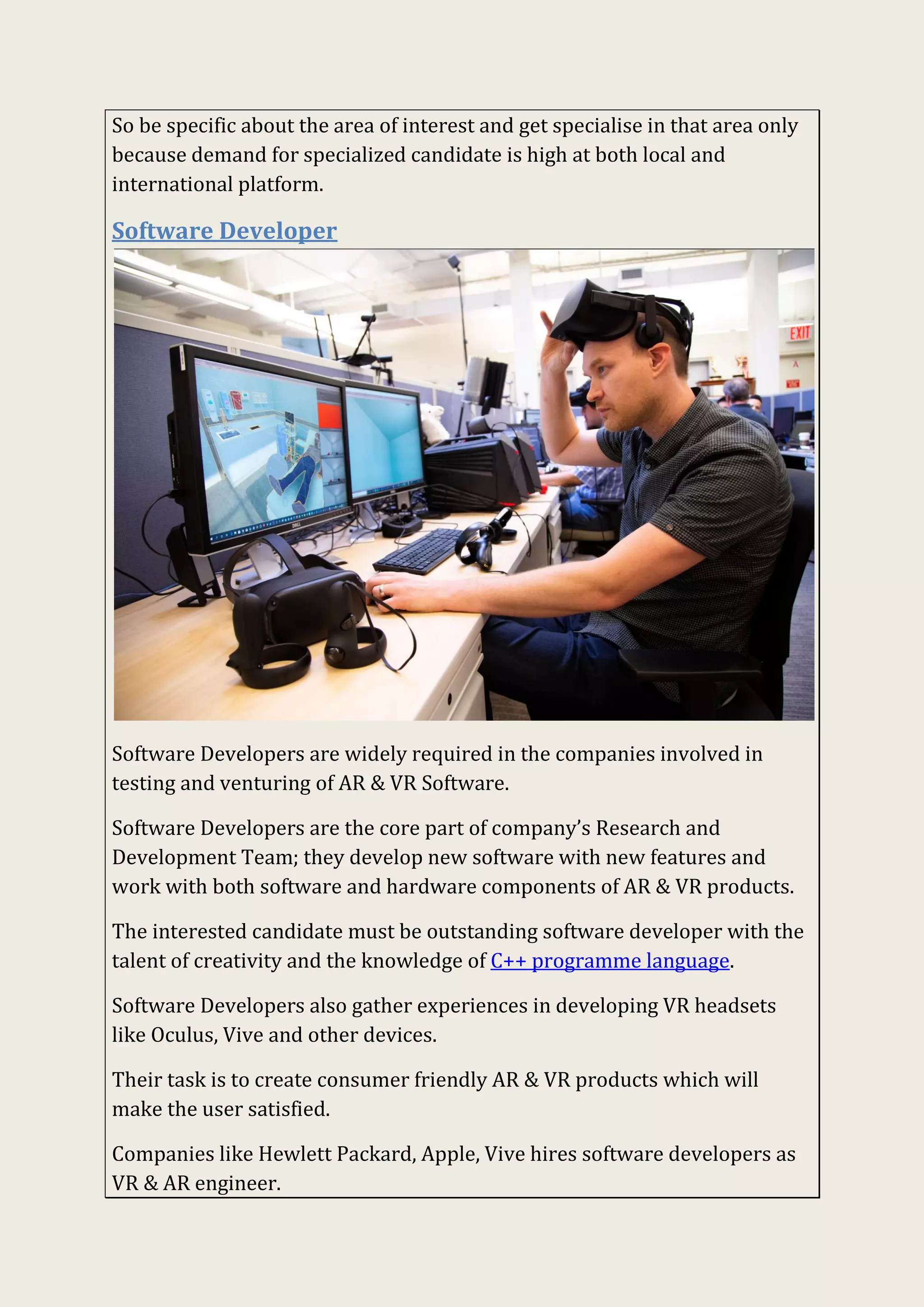 PROSPECTS OF AR & VR IN GLOBAL MARKET | PDF | Free Download