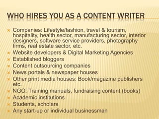 Prospects of content writing as career | PPTX