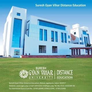 Suresh Gyan Vihar University Distance Education Prospectus | PDF