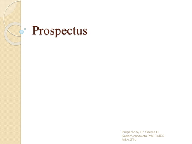 Prospectus | PPT
