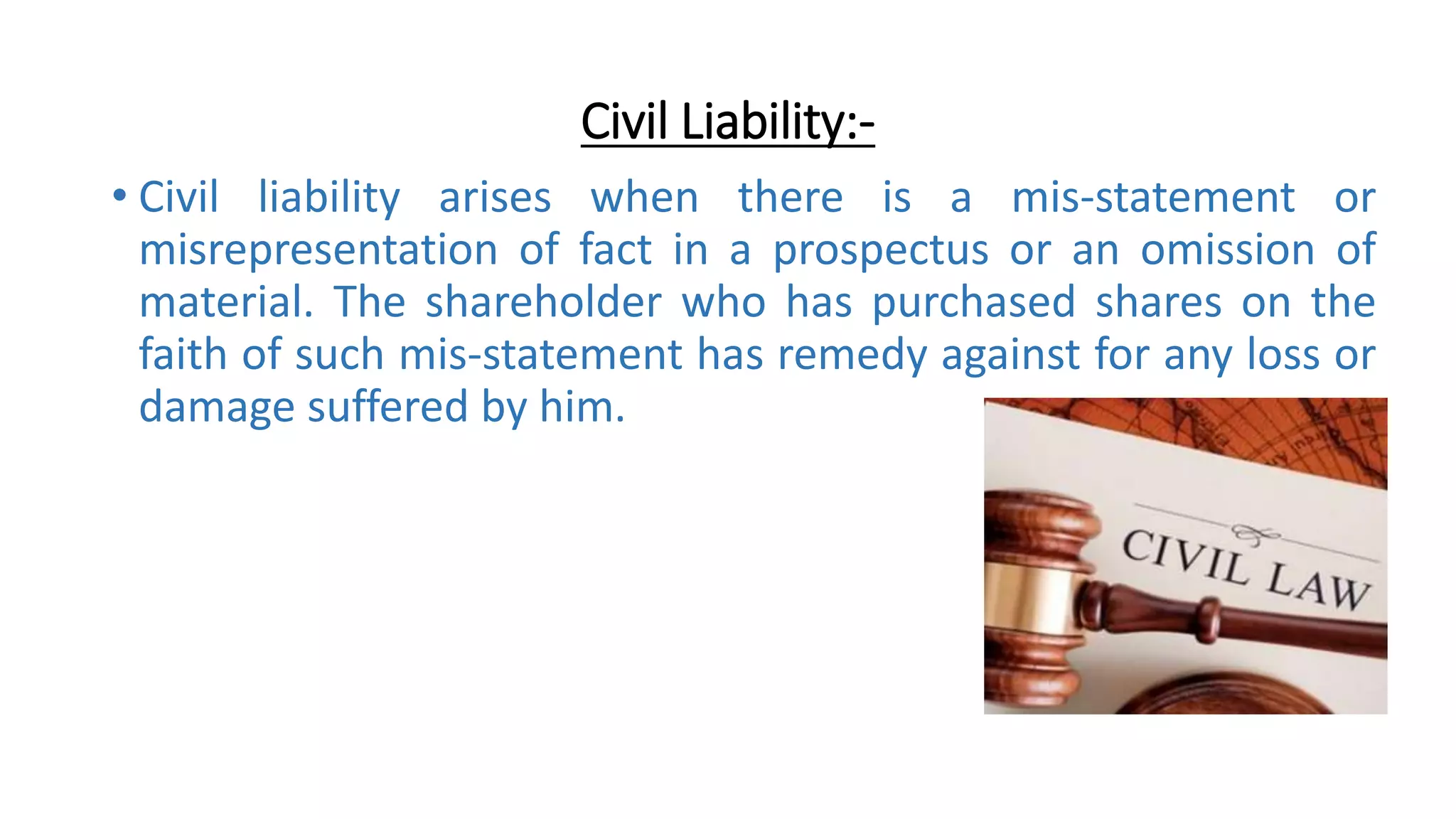 Prospectus and liability for the misstatement in the prospectus. | PPTX