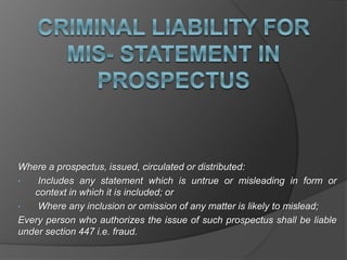 Prospectus & Requirements of the Prospectus. | PPTX