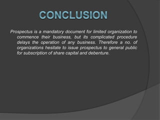 Prospectus & Requirements of the Prospectus. | PPTX