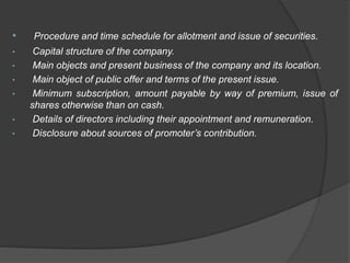 Prospectus & Requirements of the Prospectus. | PPTX