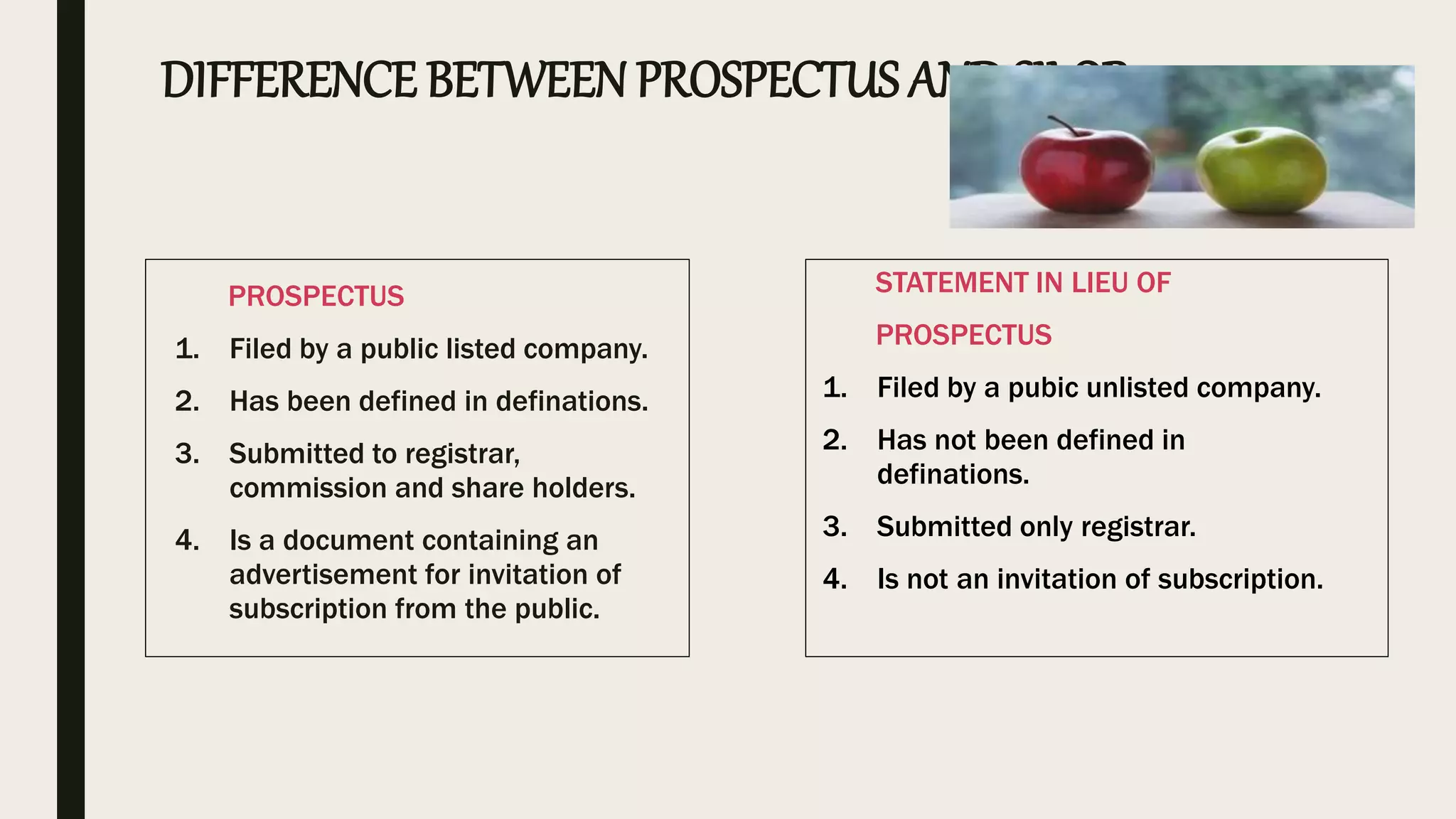 TYPES OF Prospectus | PPTX