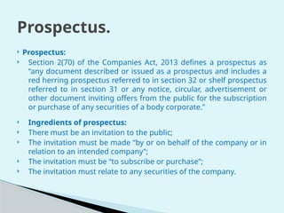 PROSPECTUS in company law useful to all. | PPTX