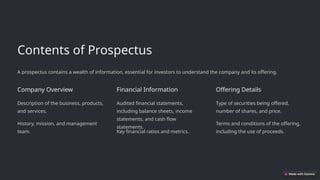 Prospectus Of the company and its important | PPTX