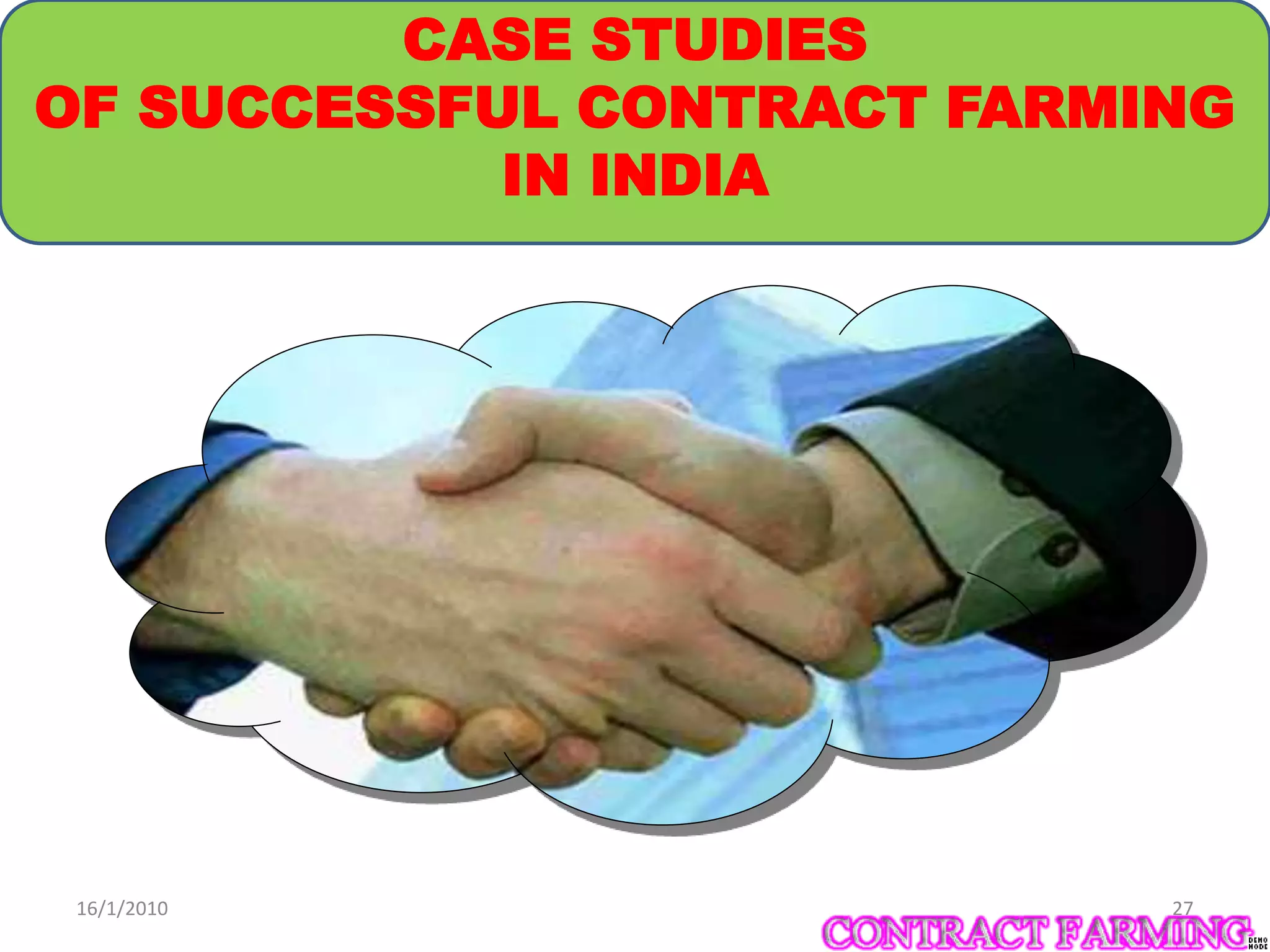 Prospectus and challenges of contract farming in India | PPT