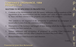Prospectus Company Law | PPTX