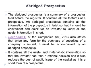 Prospectus - contents and kinds | PPTX