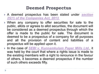 Prospectus - contents and kinds | PPTX