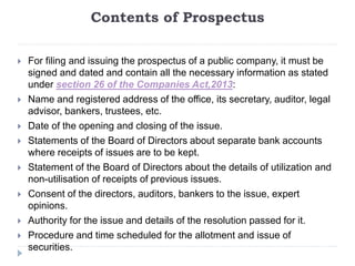 Prospectus - contents and kinds | PPTX